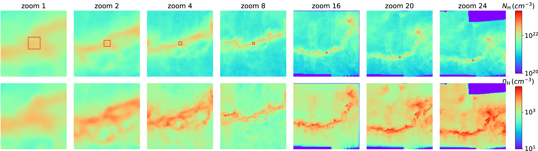Denoising Diffusion Probabilistic Models to Predict the Density of Molecular Clouds