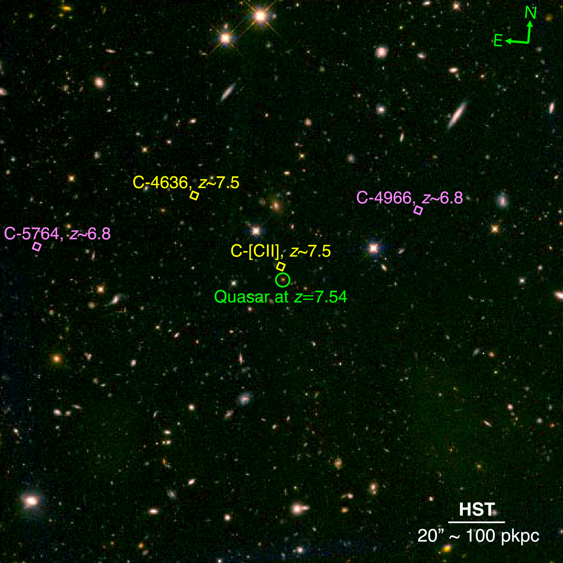 Exploring the Mpc Environment of the Quasar ULAS J1342+0928 at z = 7.54 ...