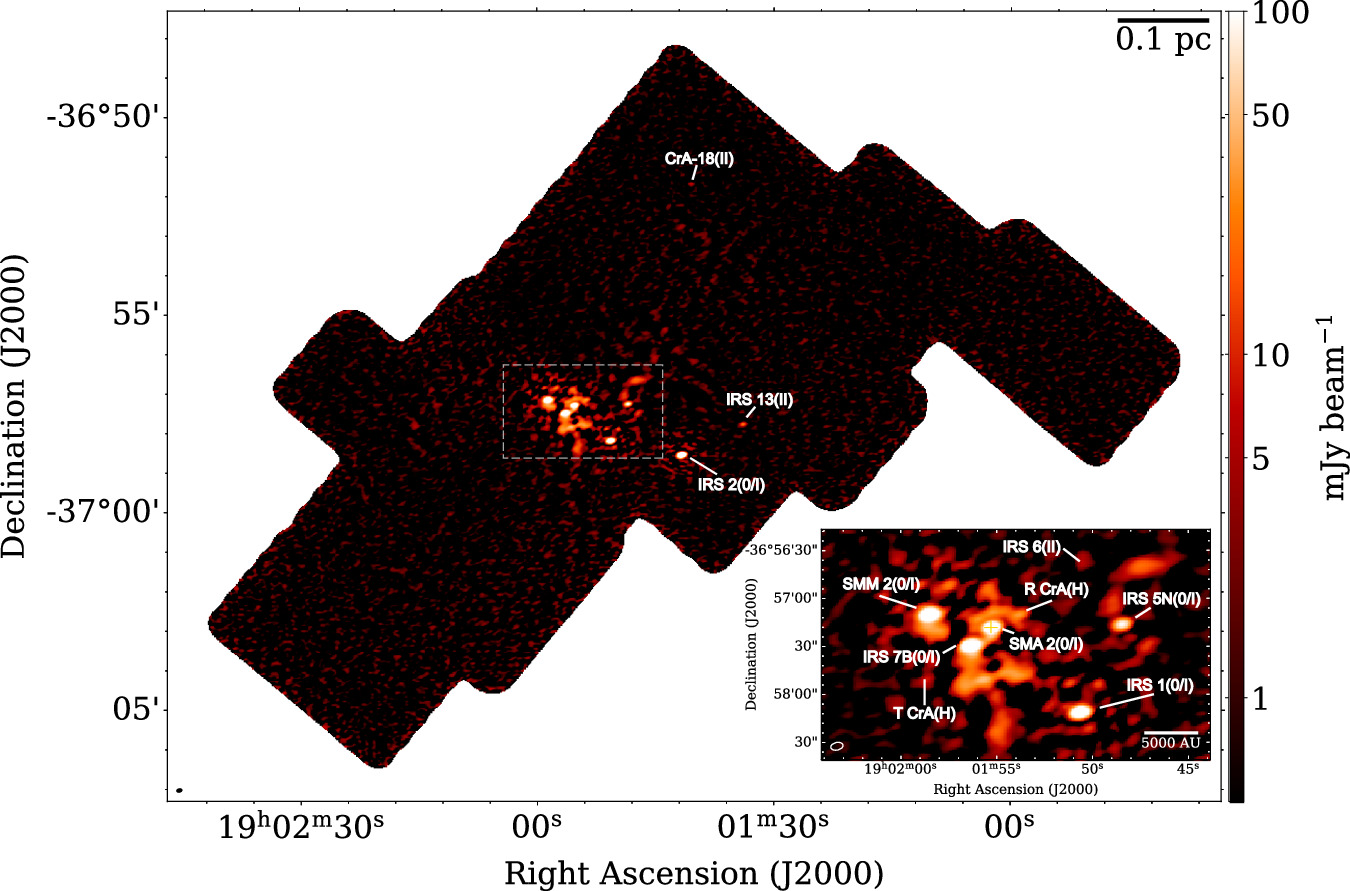 Internal 1000 au Scale Structures of the R CrA Cluster-forming Cloud. I ...