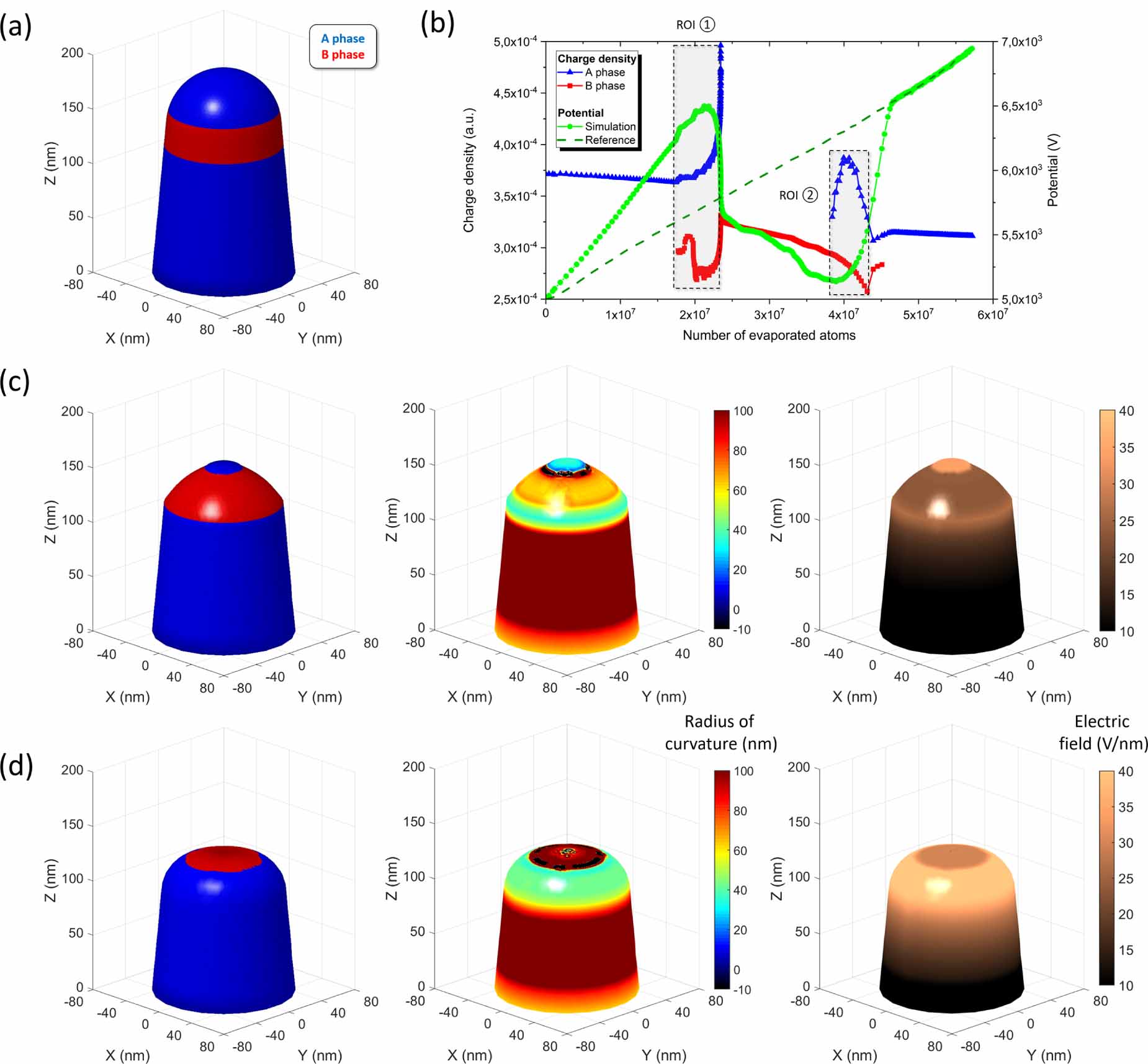 Mesoscopic modeling of field evaporation on atom probe tomography ...