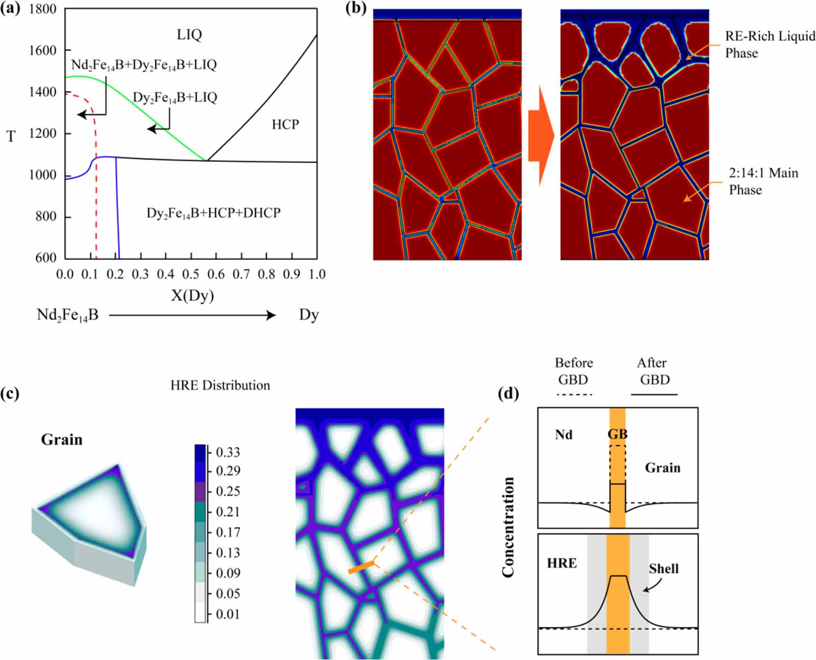 Grain boundary diffusion mechanism in Dy-diffused Nd–Fe–B sintered ...