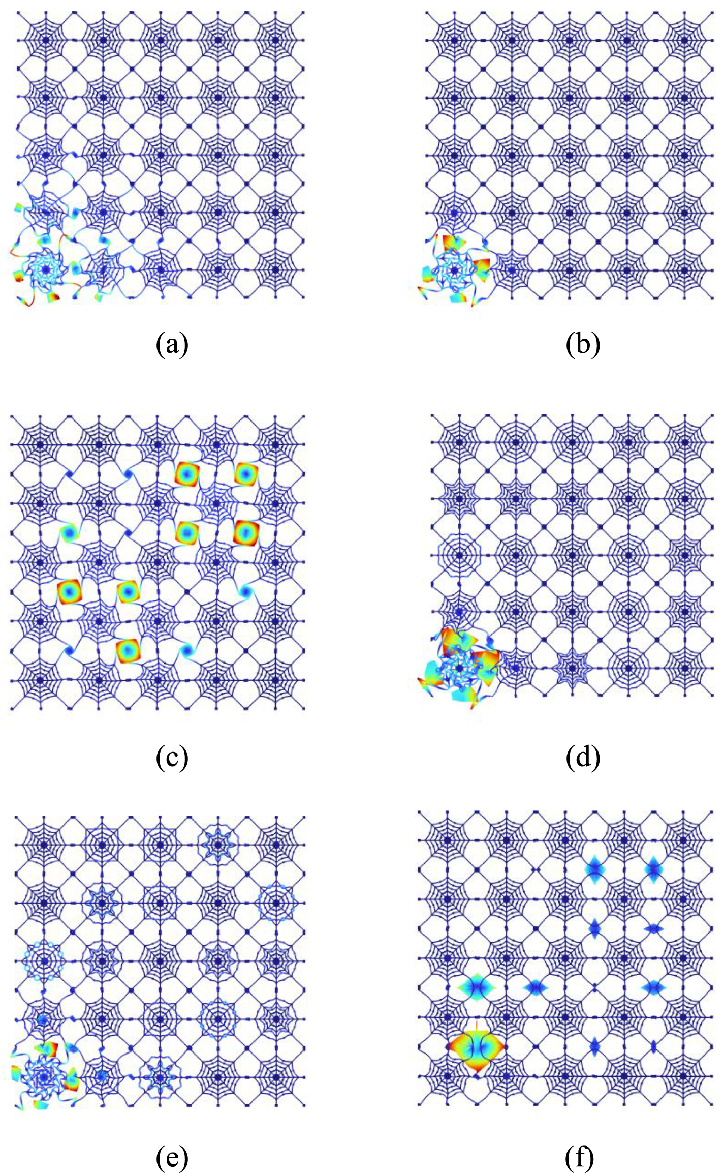 Spider web-inspired acoustic metamaterials with multi-band gaps for low ...