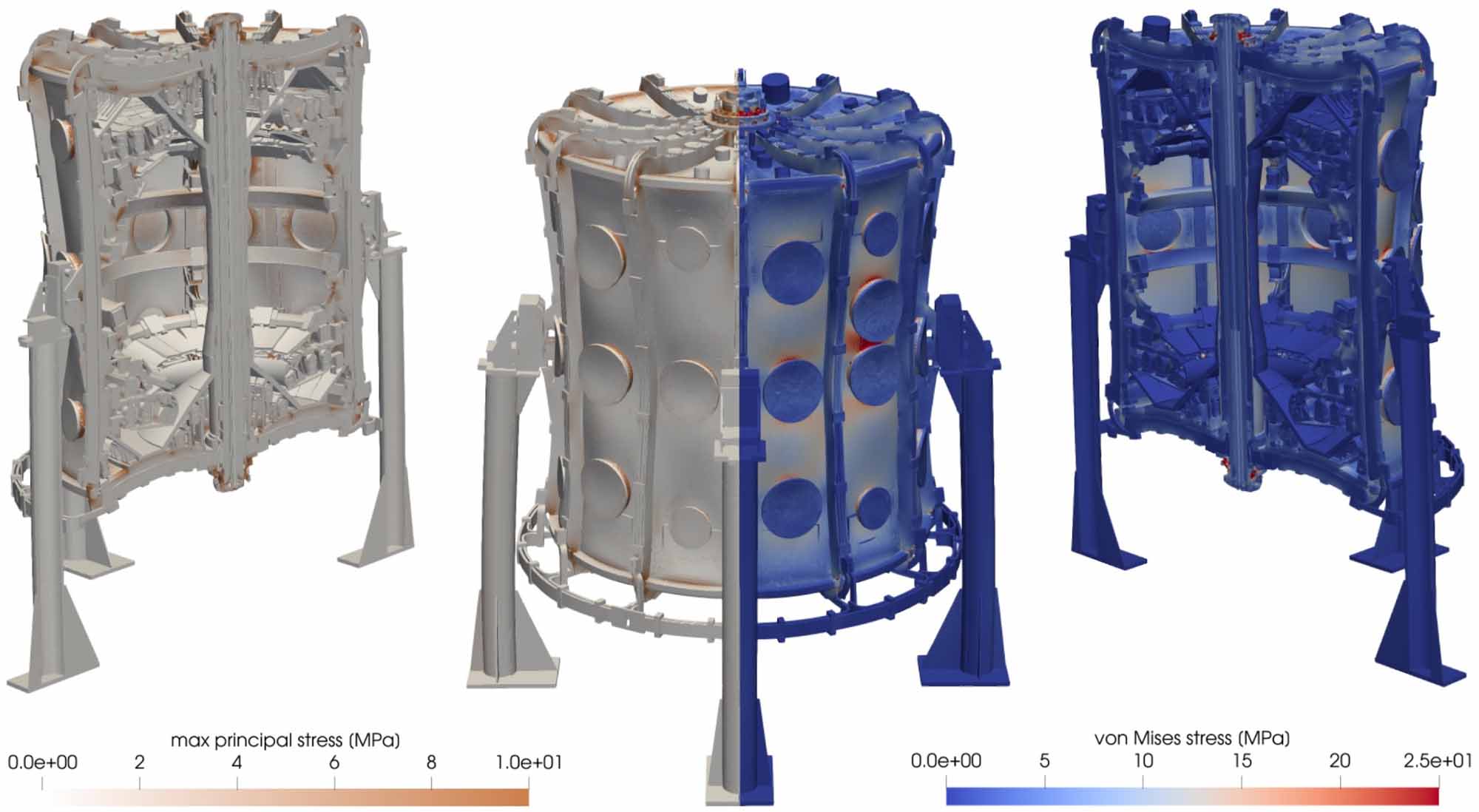 Mechanical model for a full fusion tokamak enabled by supercomputing ...