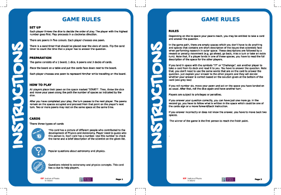 Designing physics board games: a practical guide for educators - IOPscience