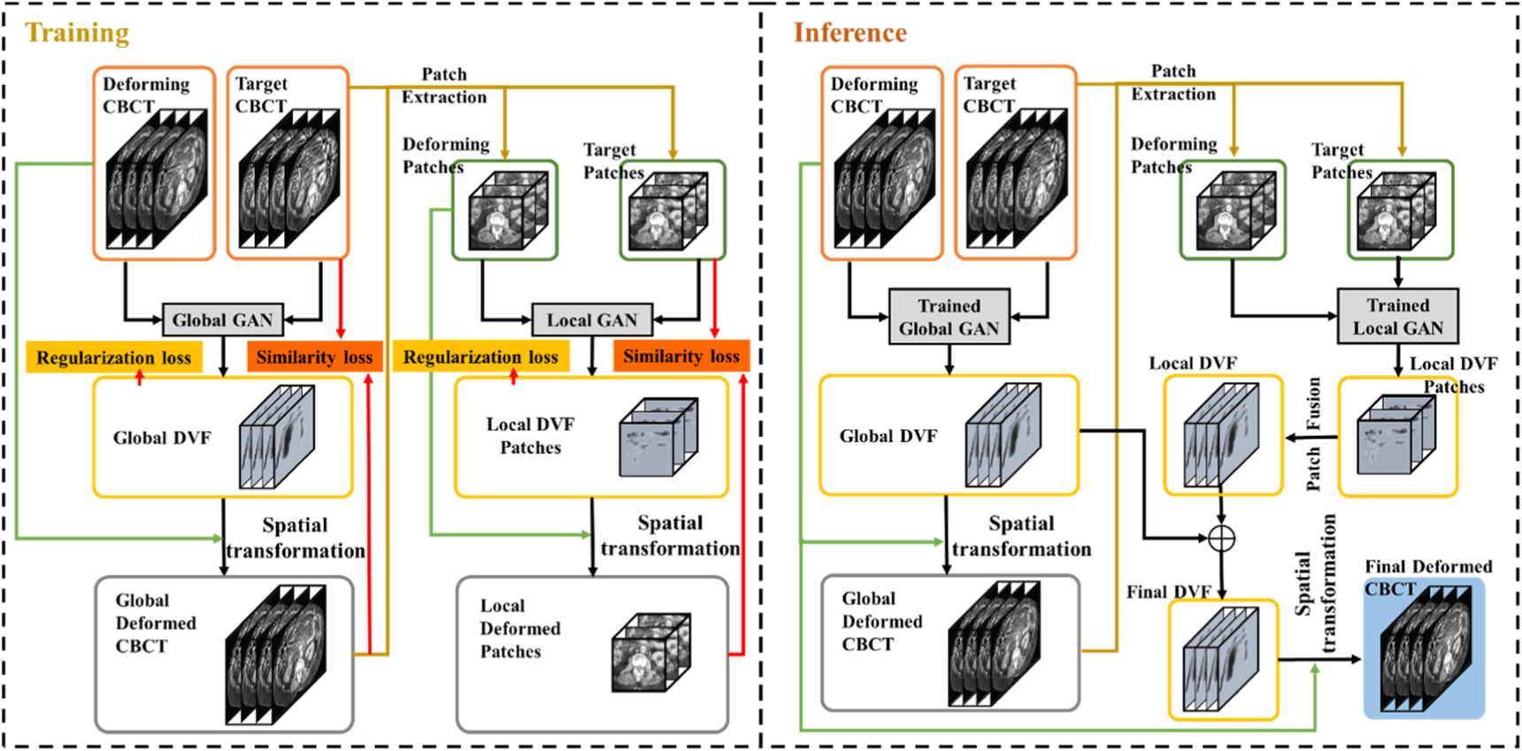 Inter-fraction deformable image registration using unsupervised deep ...