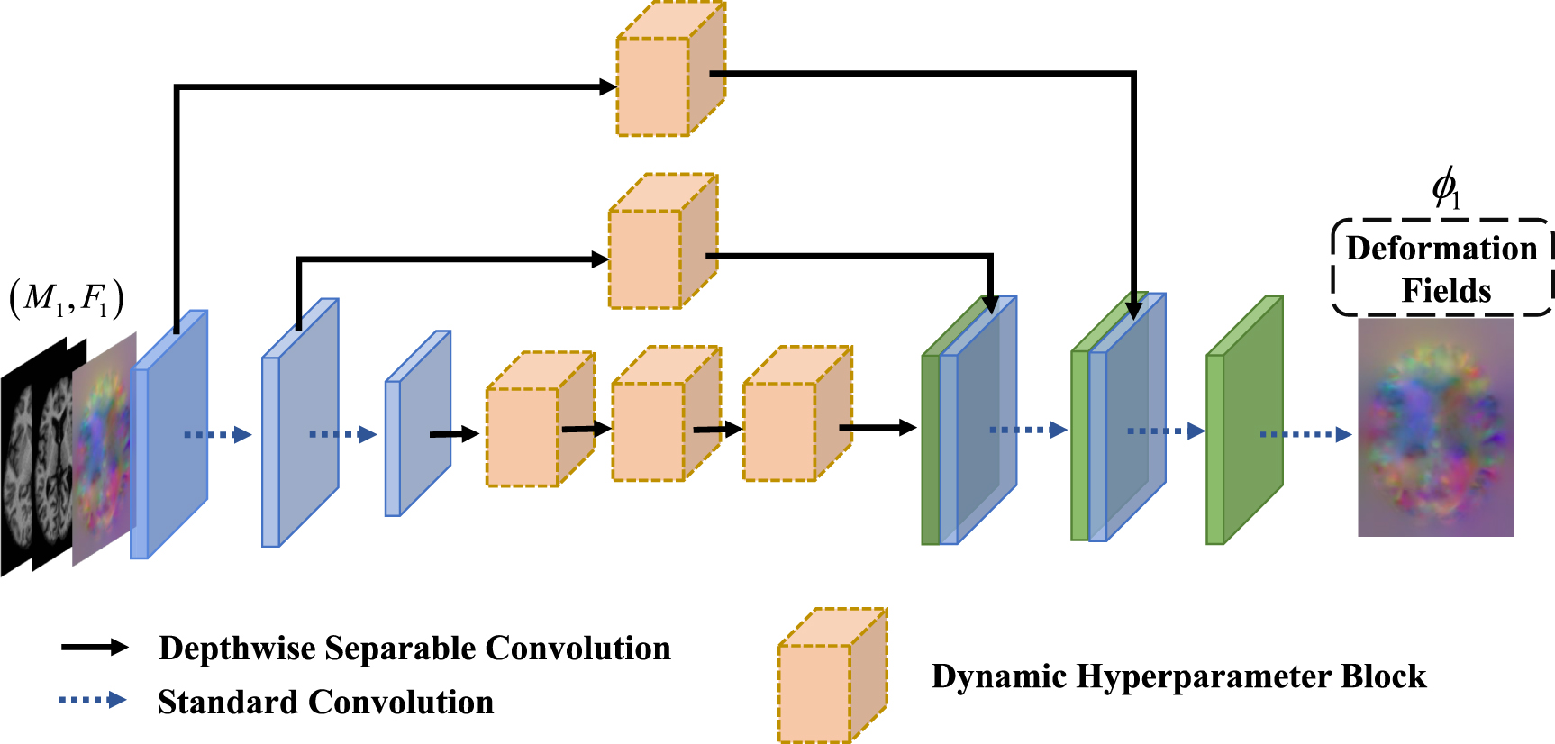 Hierarchical Multi Level Dynamic Hyperparameter Deformable Image Registration With Convolutional