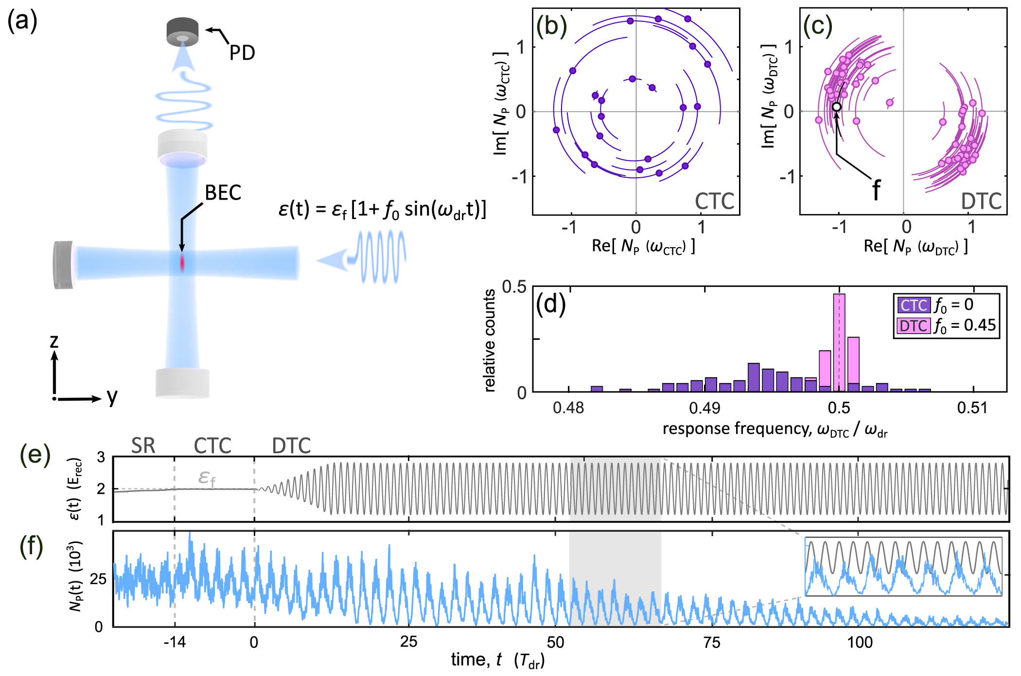 Observation of a phase transition from a continuous to a discrete time ...