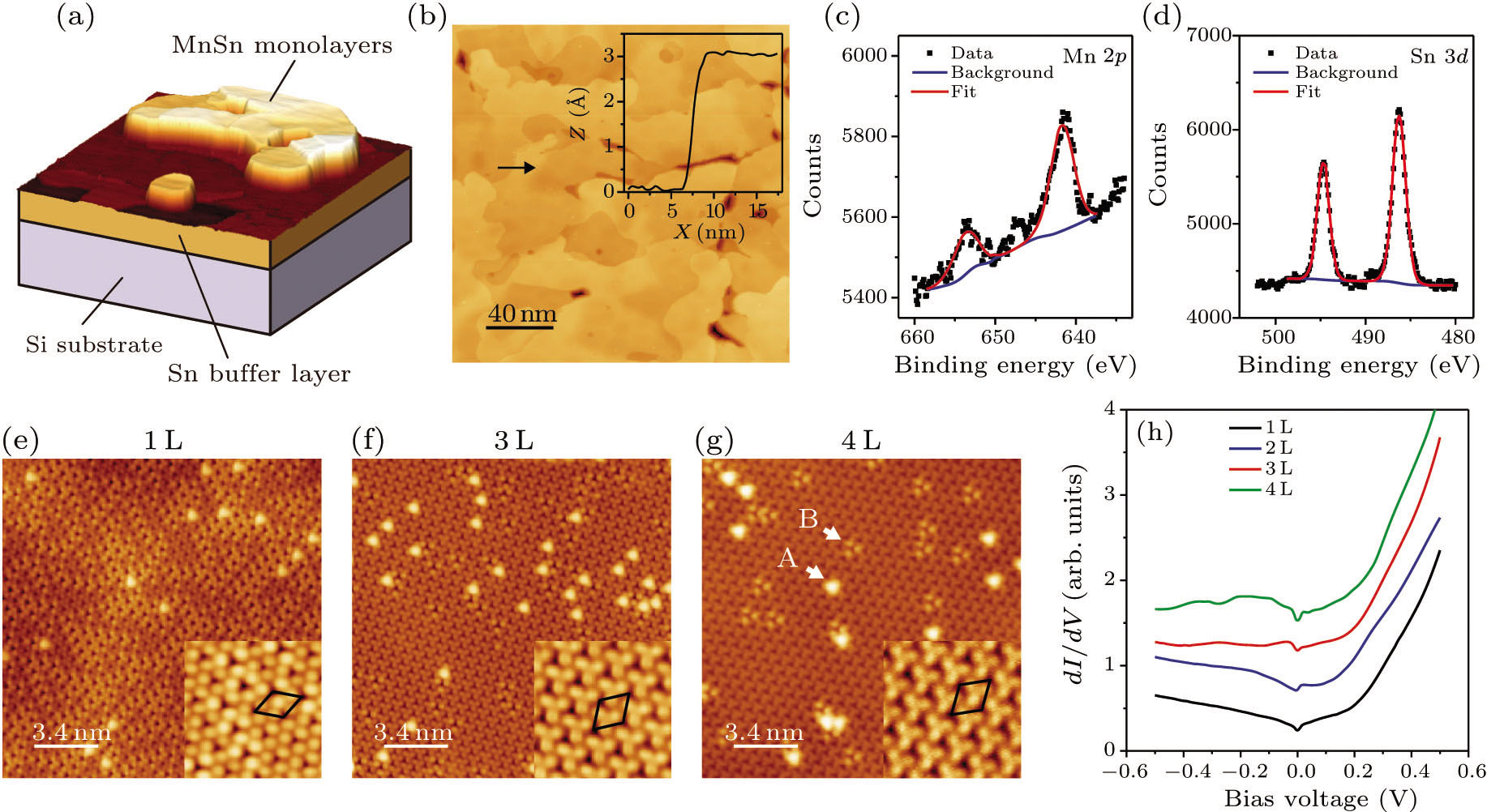 Ferromagnetic MnSn Monolayer Epitaxially Grown on Silicon Substrate ...
