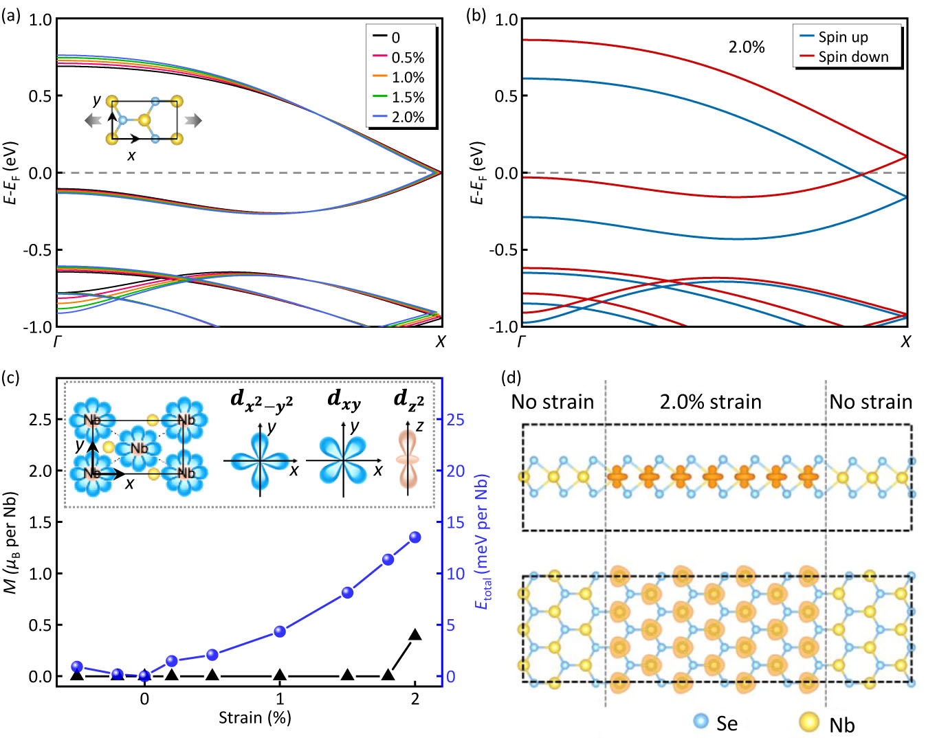 Strain-Induced One-Dimensional Magnetic Stripe in Metallic Monolayer H ...