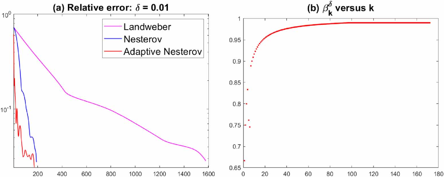 Adaptive Nesterov momentum method for solving ill-posed inverse ...