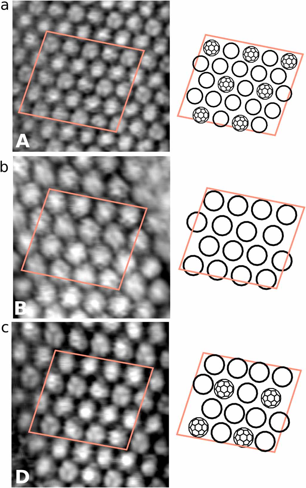 Real-space imaging of several molecular layers of C60 in the rotational ...