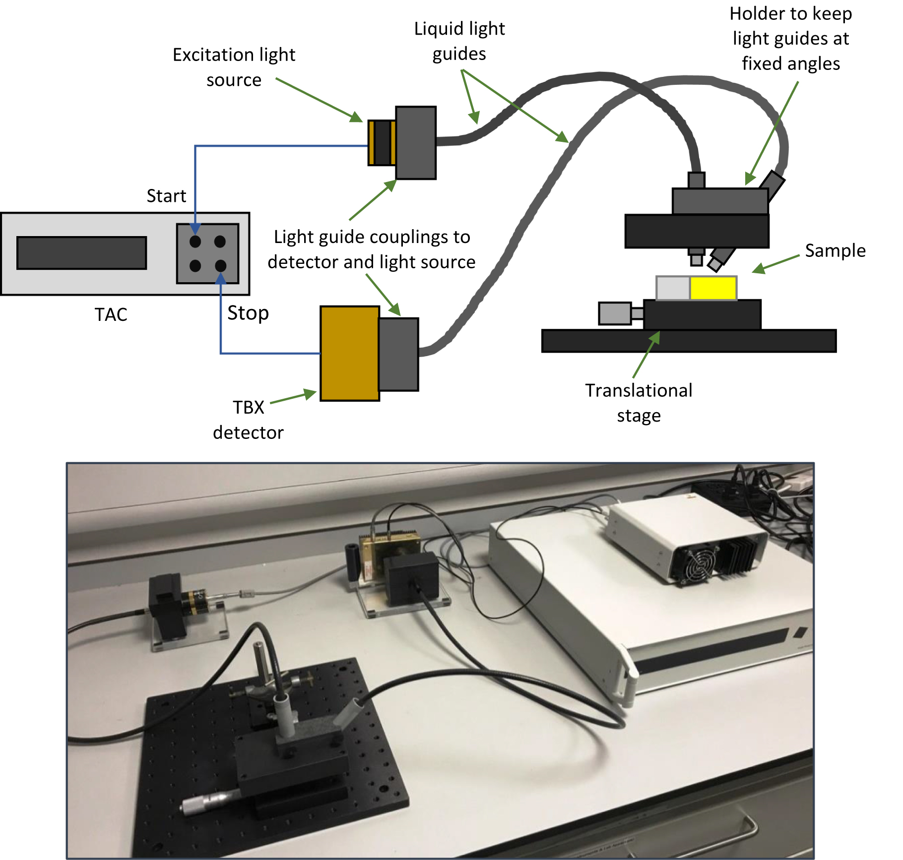 Characterization of single channel liquid light guide coupling and SPAD ...