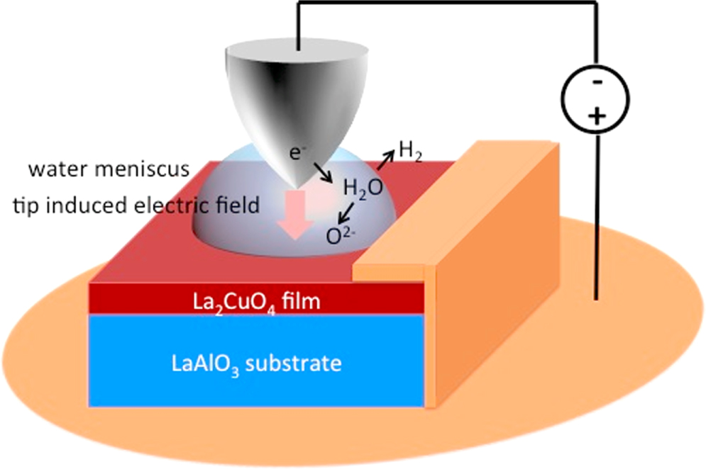 Bias assisted scanning probe microscopy direct write lithography ...