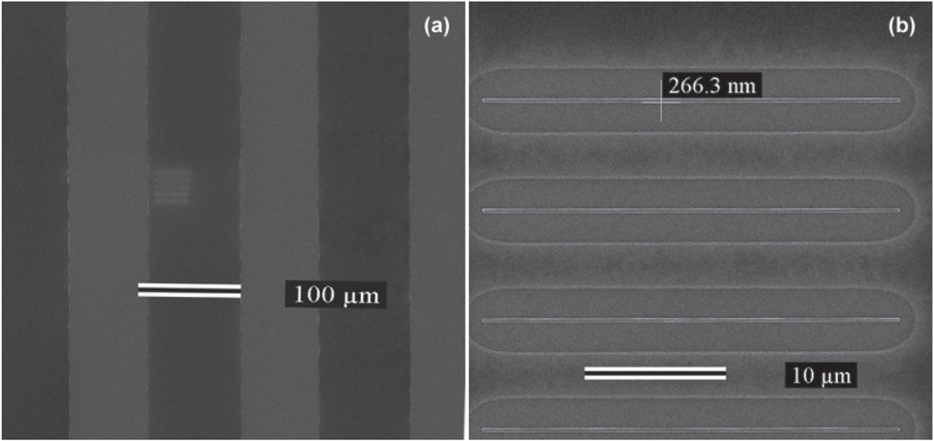 Combination photo and electron beam lithography with polymethyl ...