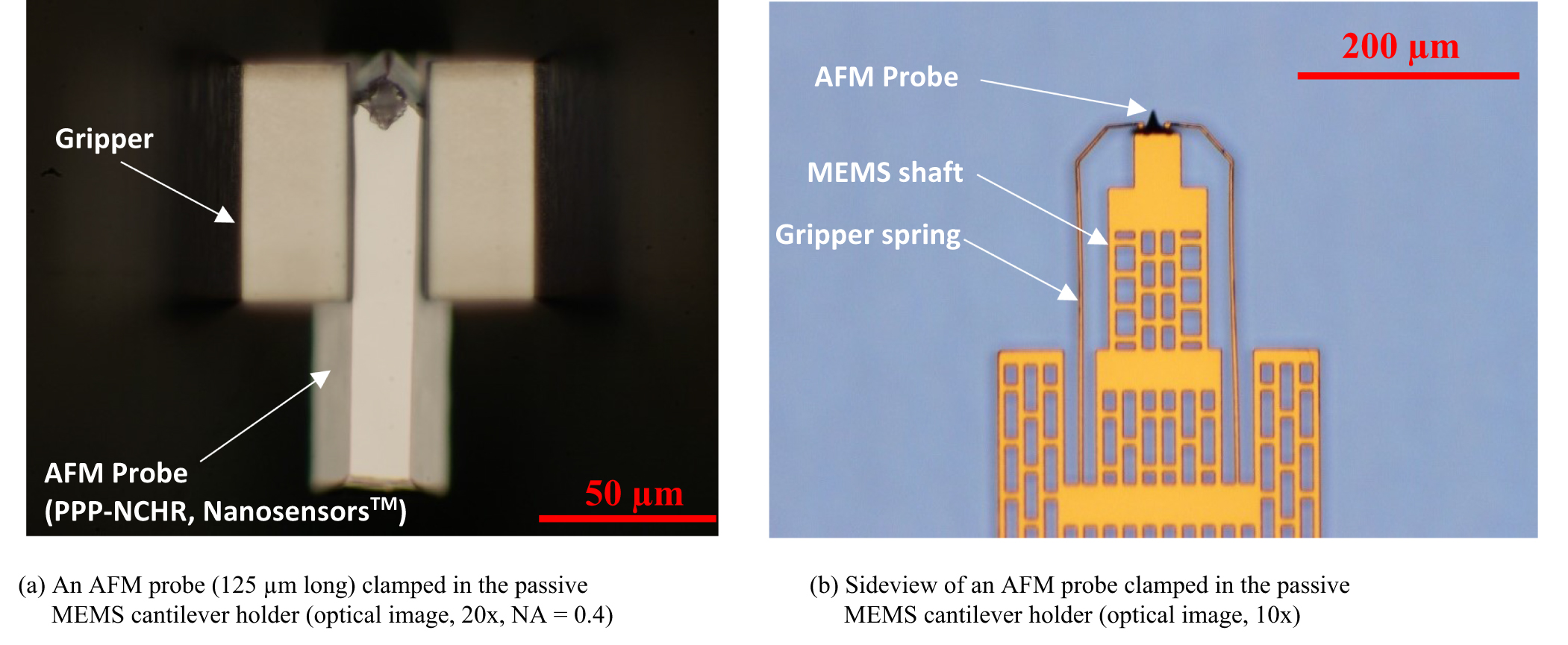A MEMS nanoindenter with an integrated AFM cantilever gripper for ...
