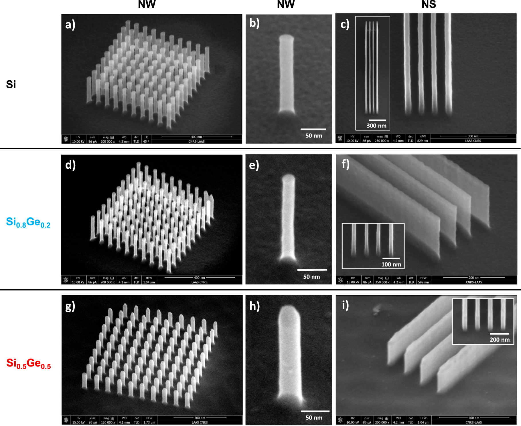 Engineering of dense arrays of Vertical Si1-x Ge x nanostructures ...