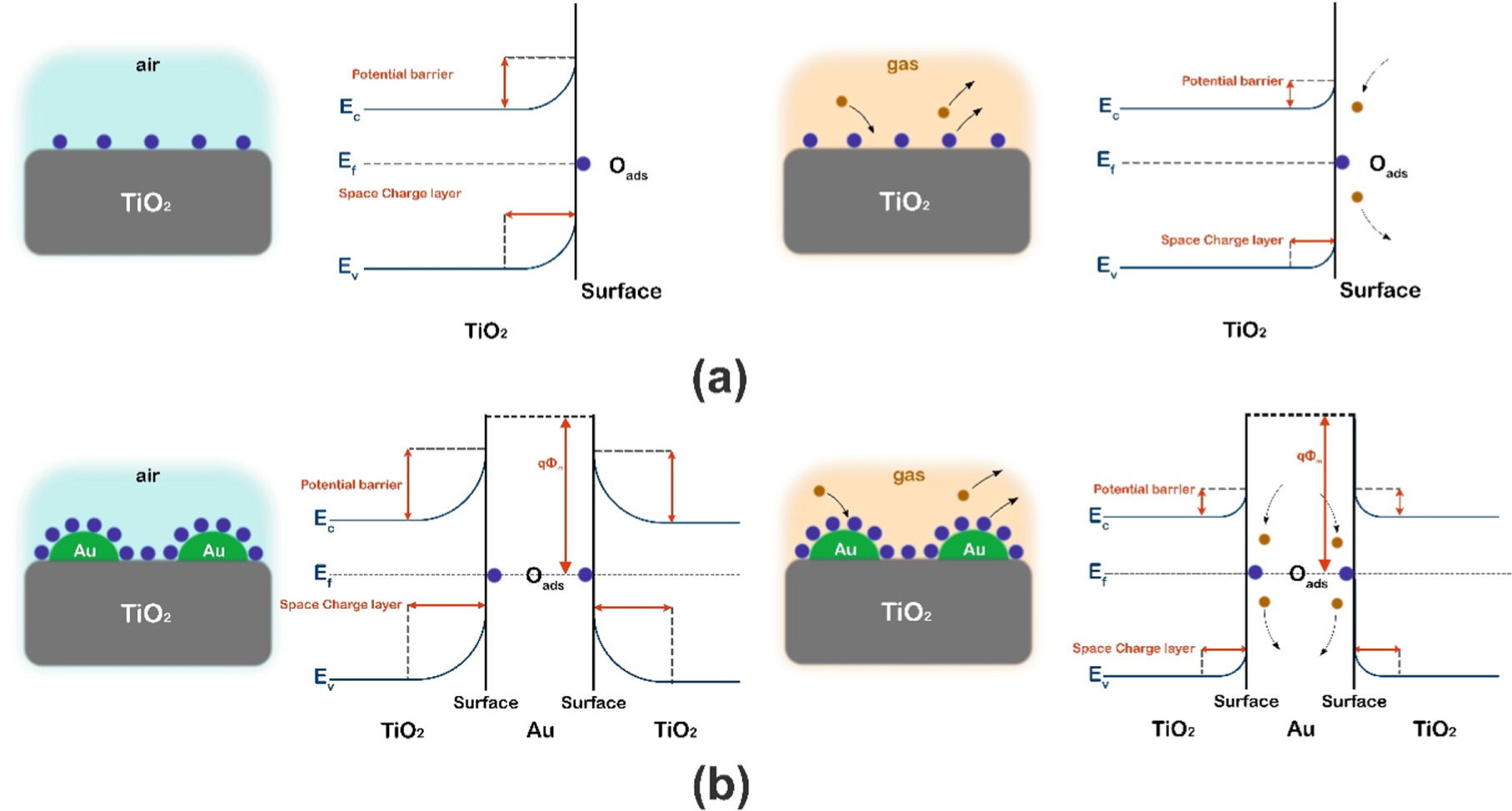 The sensitivity enhancement of TiO2-based VOCs sensor decorated by gold ...