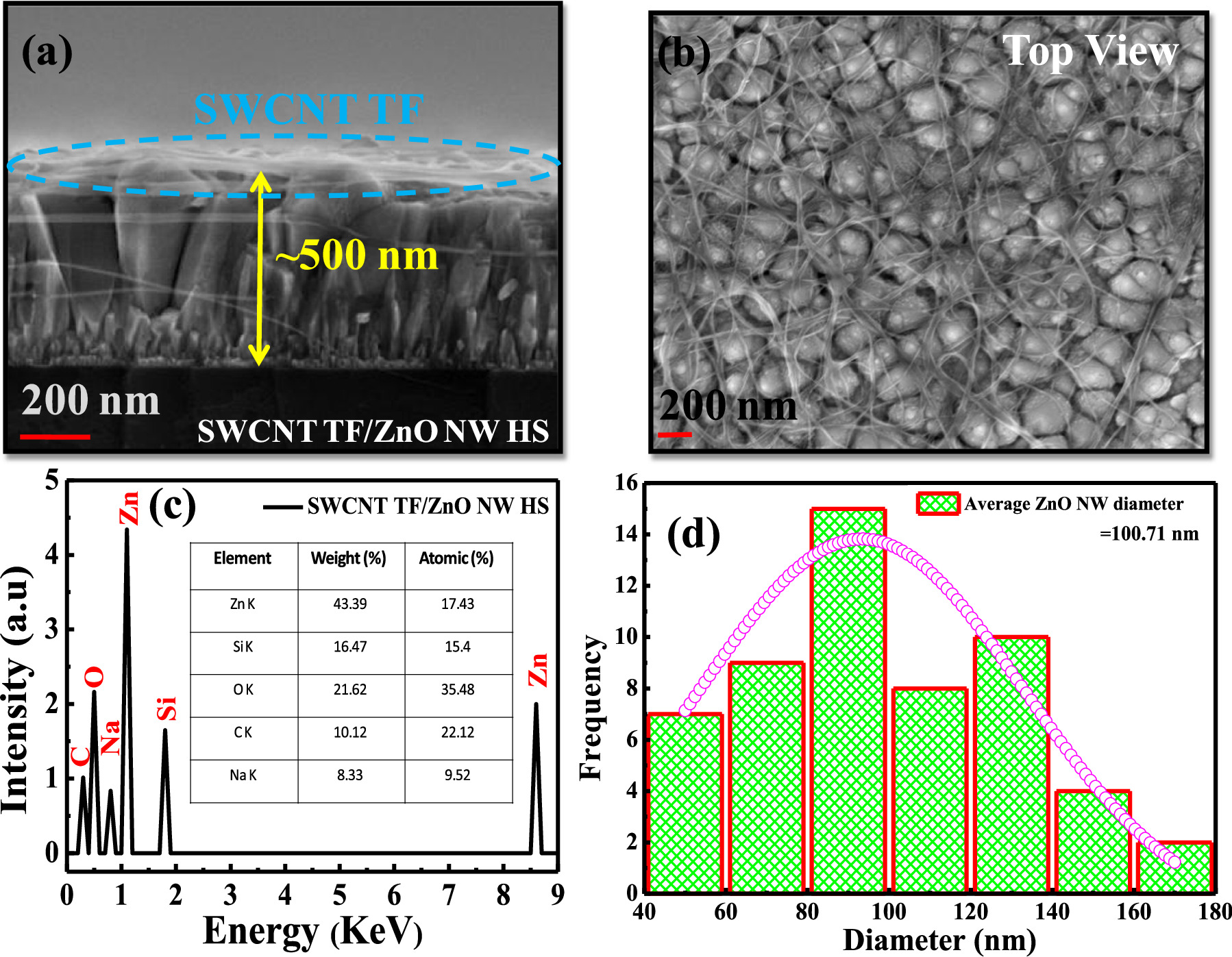 Surface modification of ZnO nanowires using single walled carbon ...
