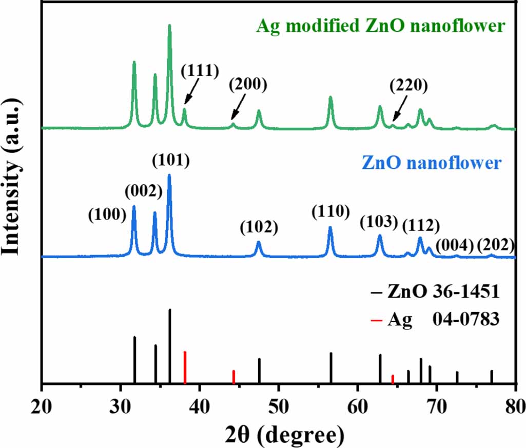 Ag modified ZnO nanoflower gas sensitive sensor for selective detection ...