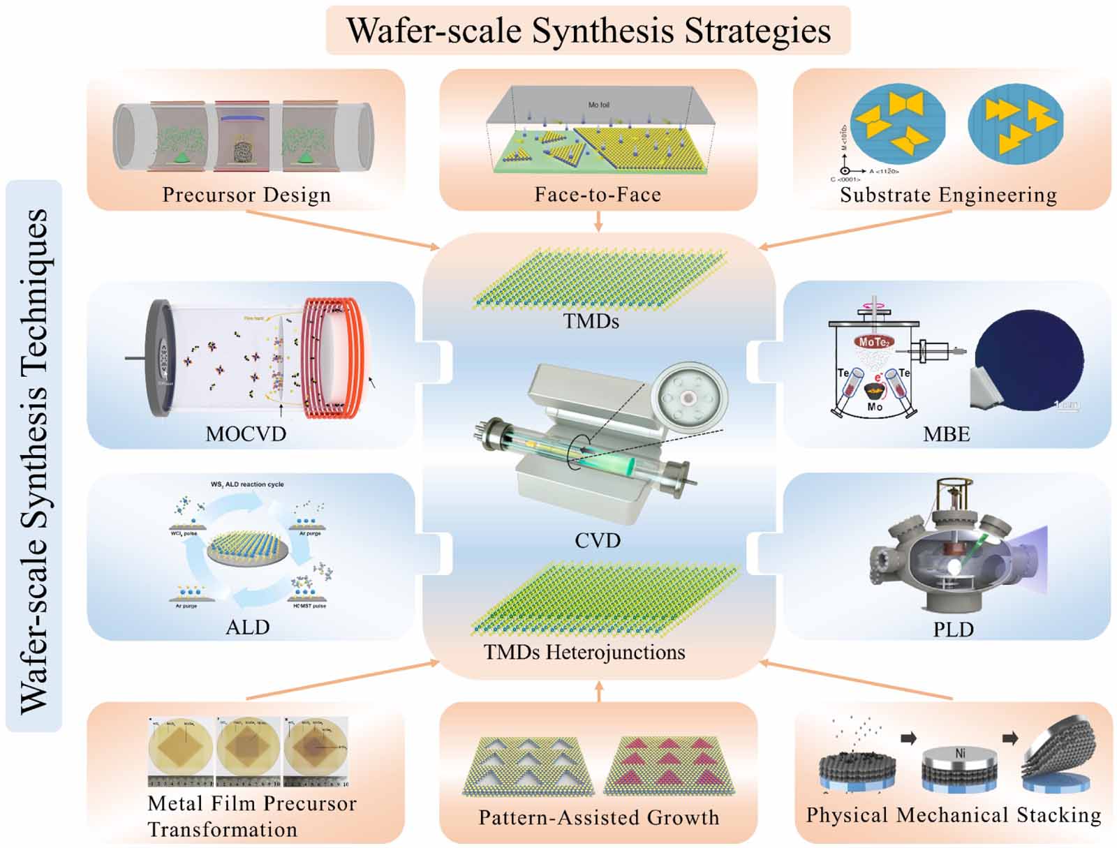 Wafer-scale synthesis of transition metal dichalcogenides and van der ...