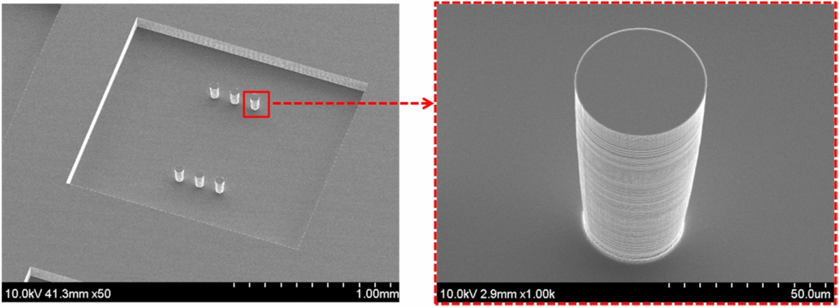 Through-glass copper via using the glass reflow and seedless ...