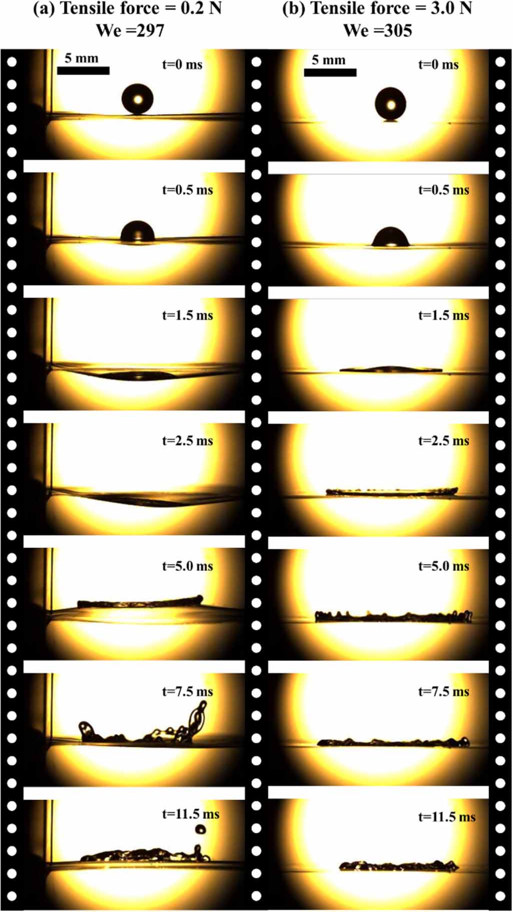 Splashing of droplet under the vibration effect of flexible membrane ...