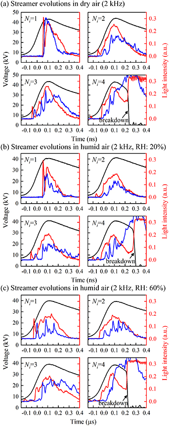 Evolutions of streamer dynamics and discharge instabilities under ...