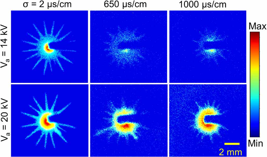 Discharge in air in contact with water: influence of electrical ...