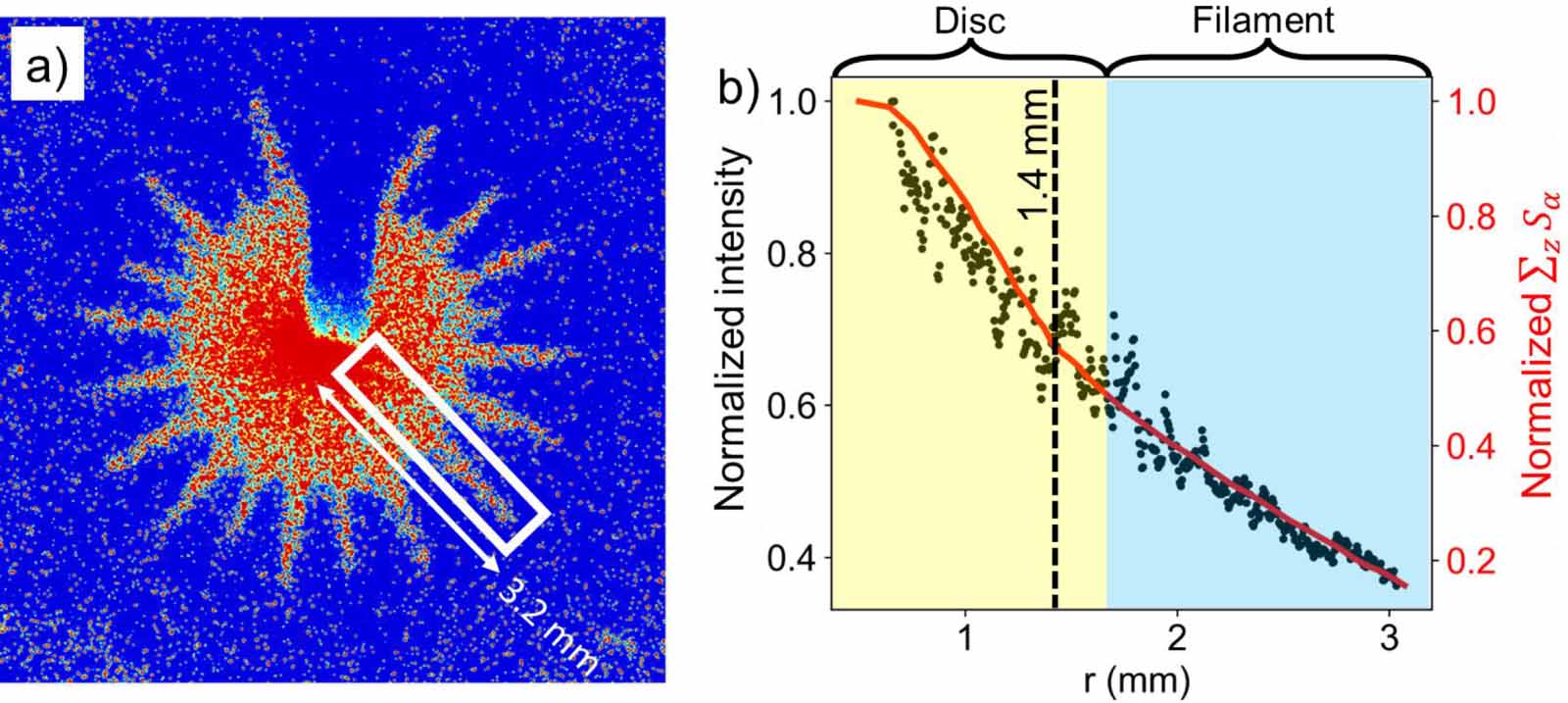 Experimental and 2D fluid simulation of a streamer discharge in air ...