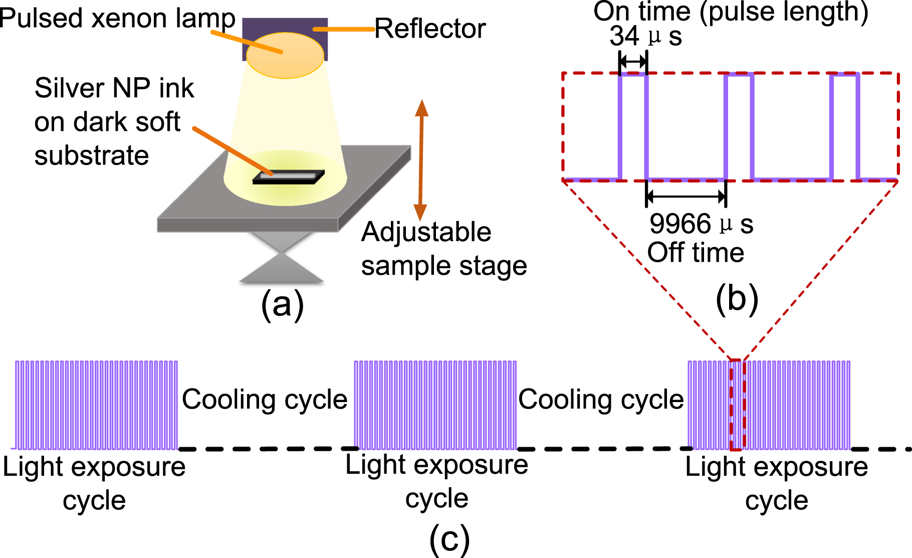 Intense pulsed light sintering of thick conductive wires on elastomeric ...