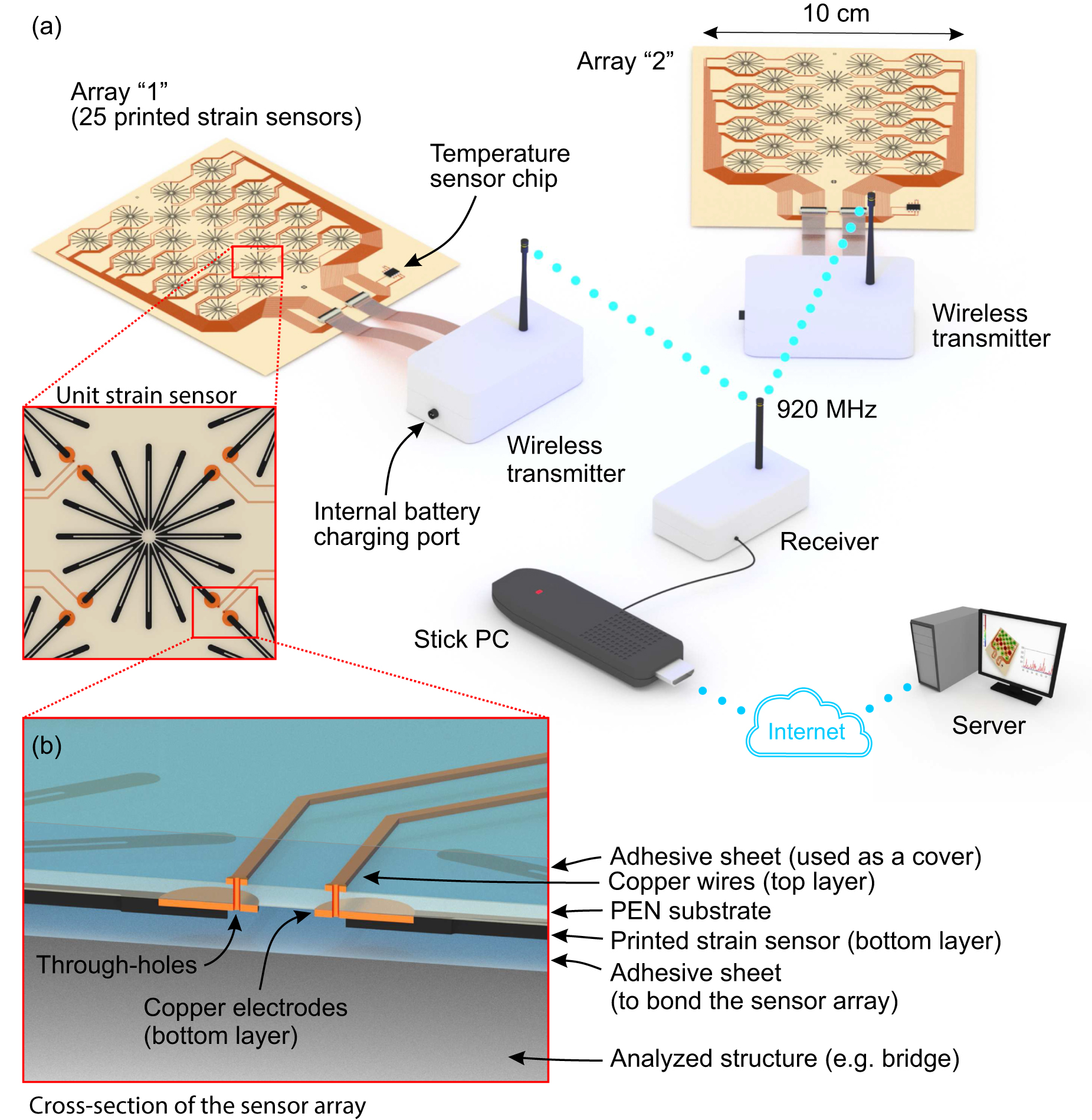 Carbon-based printed strain sensor array for remote and automated ...