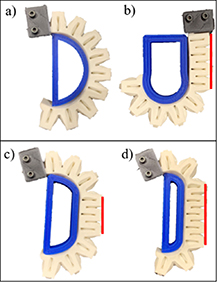 Soft robotic finger with variable effective length enabled by an ...