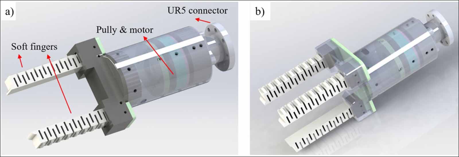 Soft robotic finger with variable effective length enabled by an ...