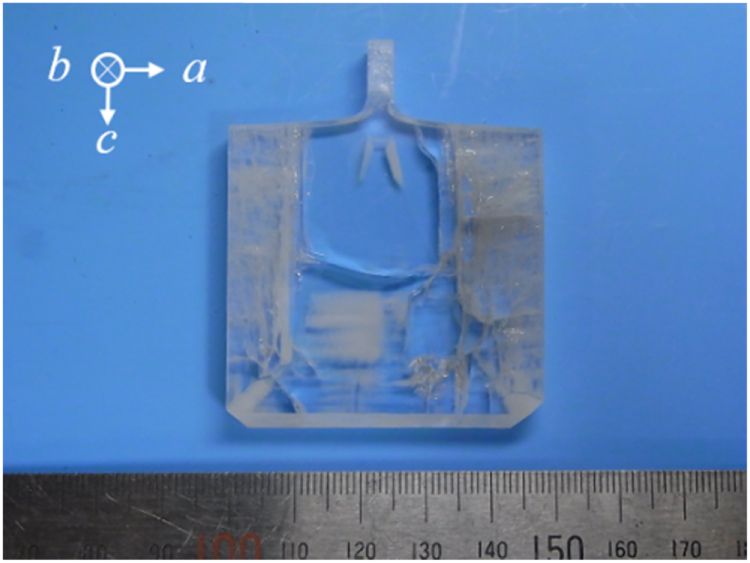 Kyropoulos growth of a 300 g SrB4O7 single crystal using a twin-type ...