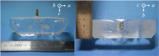 Kyropoulos growth of a 300 g SrB4O7 single crystal using a twin-type ...