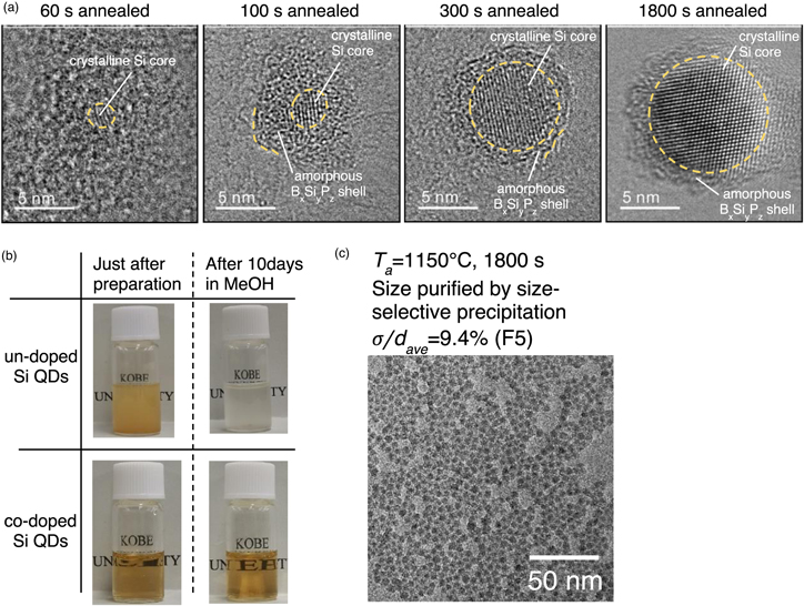 Colloidal solution of boron and phosphorus codoped silicon quantum dots ...