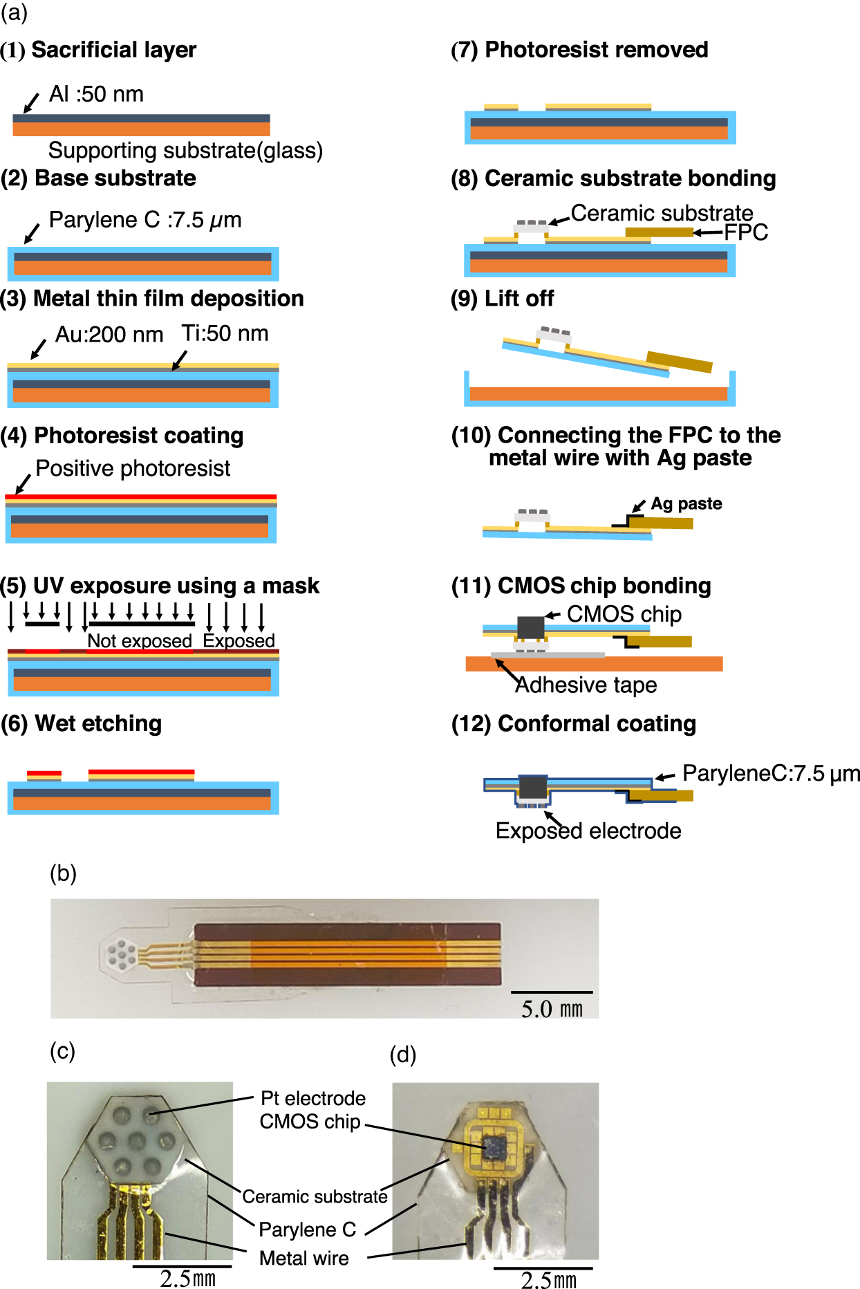 A flexible retinal device with CMOS smart electrodes fabricated on ...