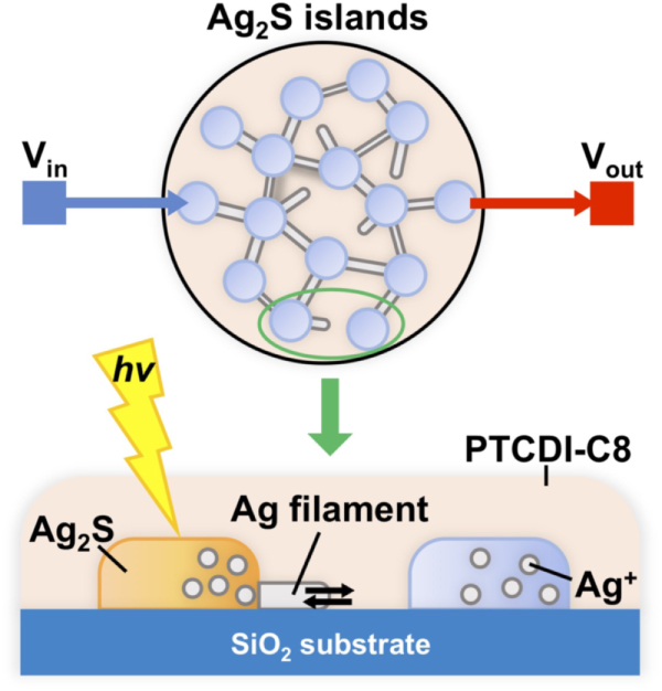 Ag2S island network reservoir that works with direct optical signal ...
