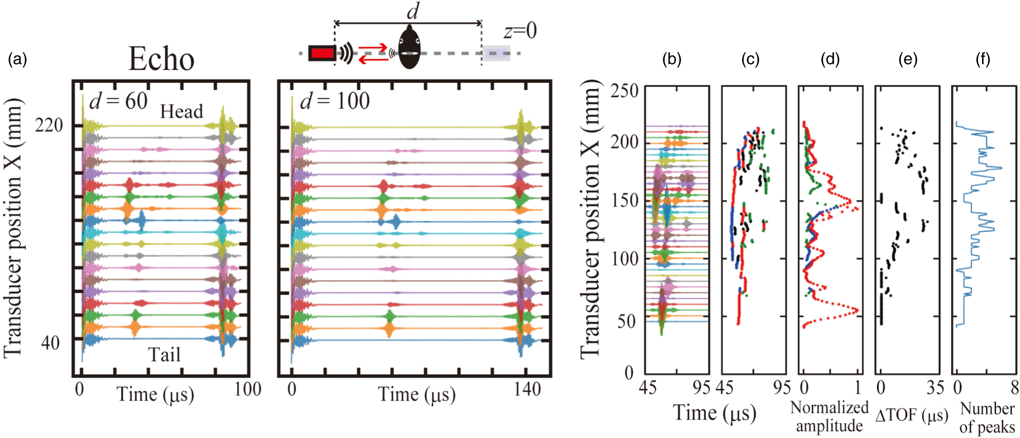Detection of fish passing through a narrow path using reflected and transmitted ultrasonic waves ...