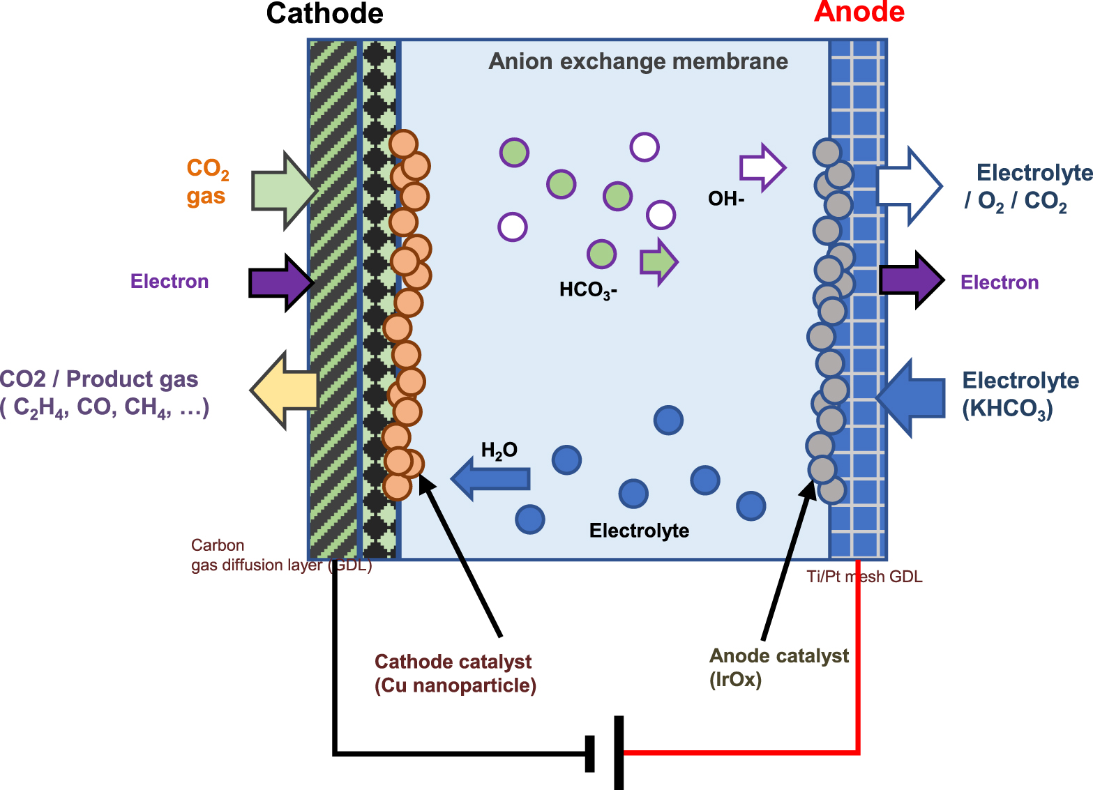 Electrolyte potentials and impedance measurement of polymer electrolyte ...