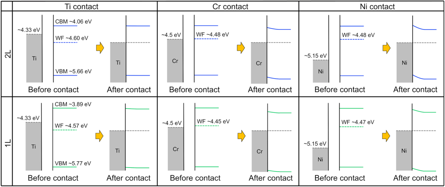 Characterization of band alignment at a metal–MoS2 interface by Kelvin ...
