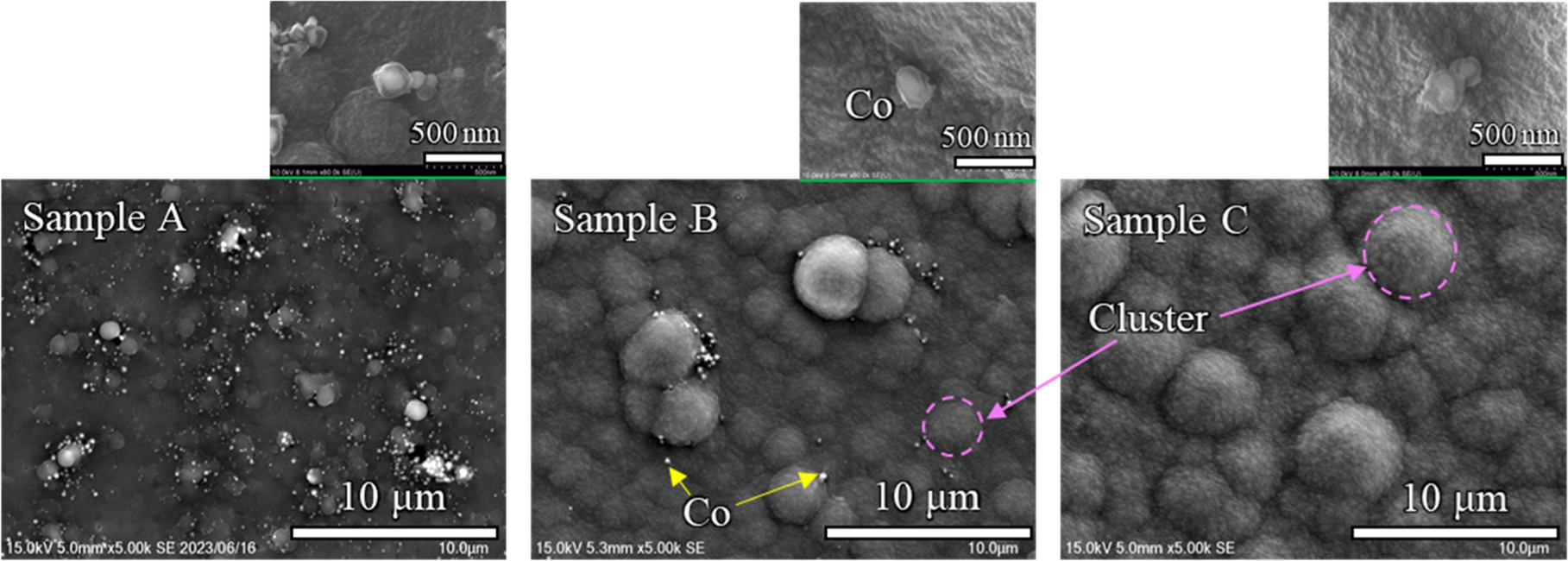 Disappearance of cobalt particles above nanocrystalline diamond films ...