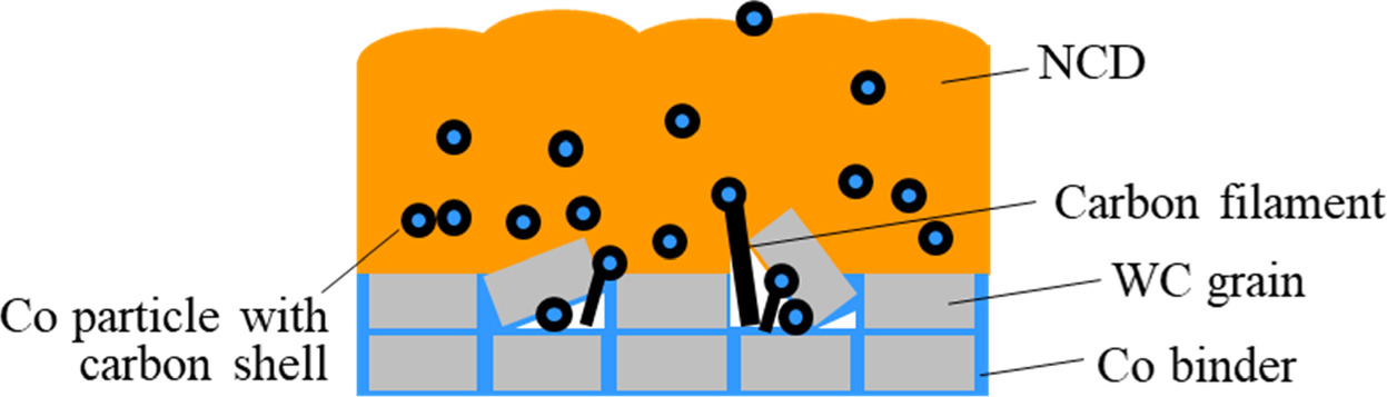 Disappearance of cobalt particles above nanocrystalline diamond films ...