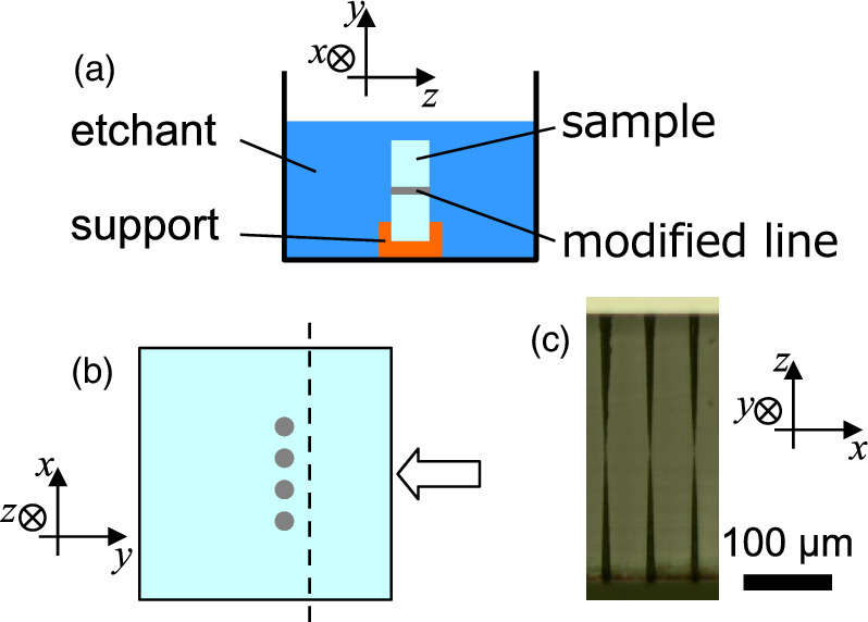 Scanning strategy-dependent etching rate in the formation of through ...