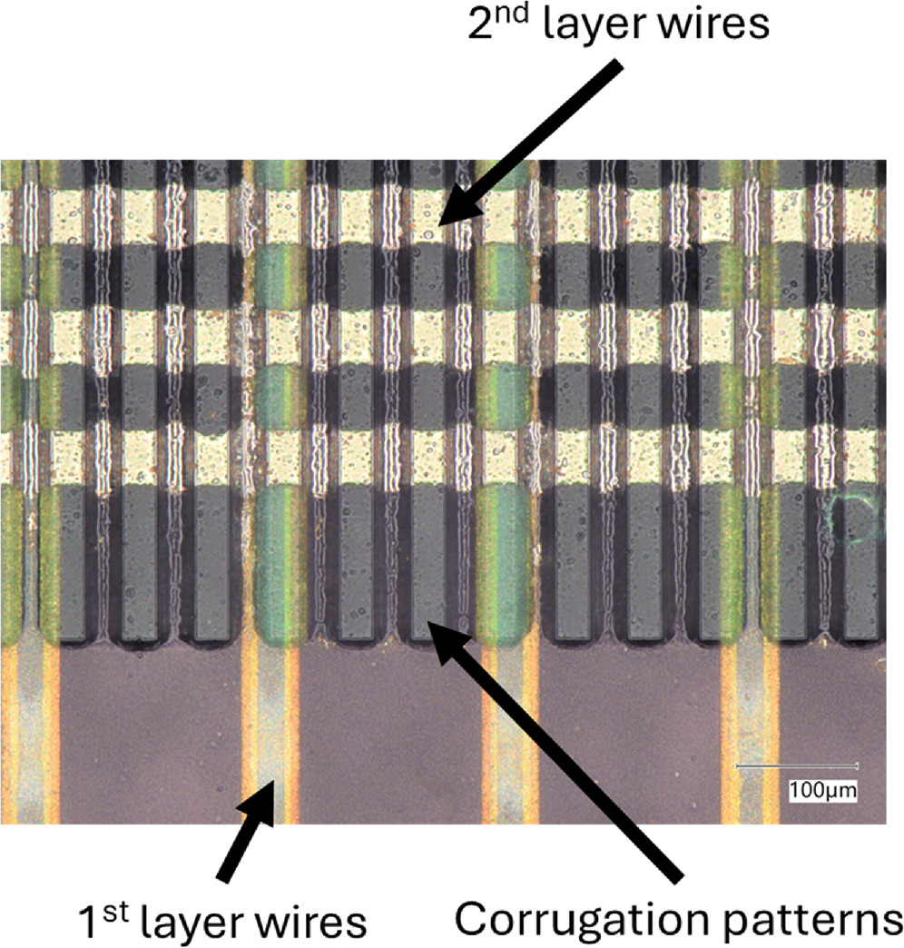 Double-layer interconnect formation ensuring mechanical robustness with ...