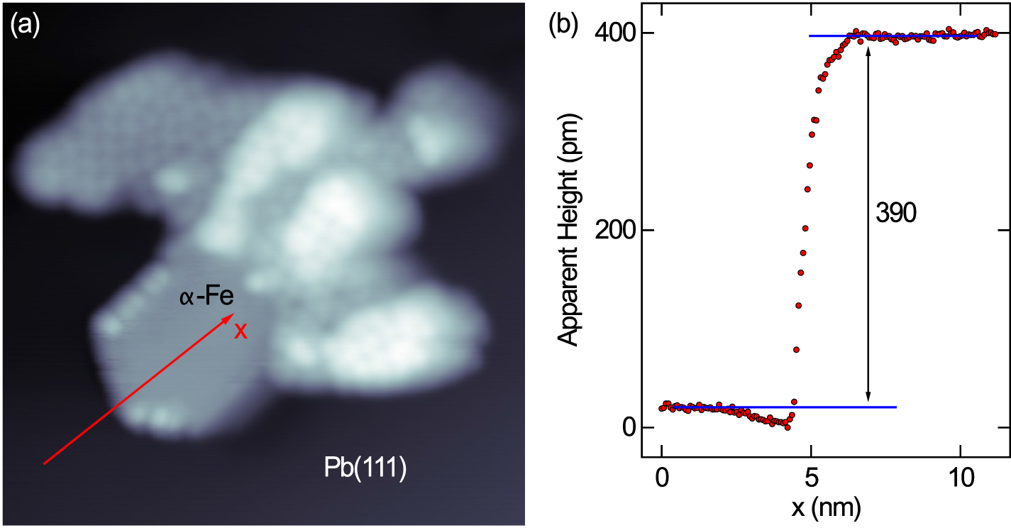 From a wide band gap to the superconducting proximity effect: Fe on Pb ...