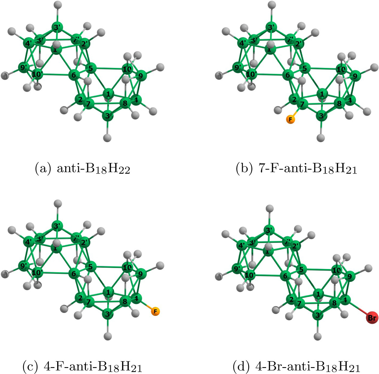 Quantum study of halogen substituted anti-B18H22 borane clusters for ...