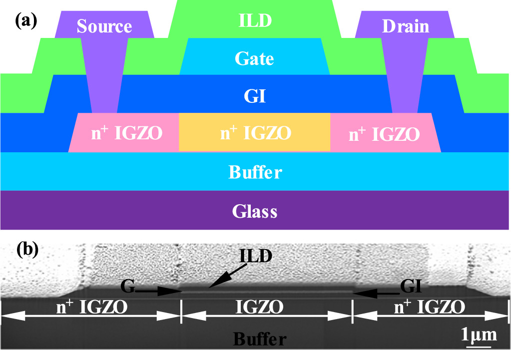 A novel self-aligned top gate IGZO TFT with non-etching insulation ...