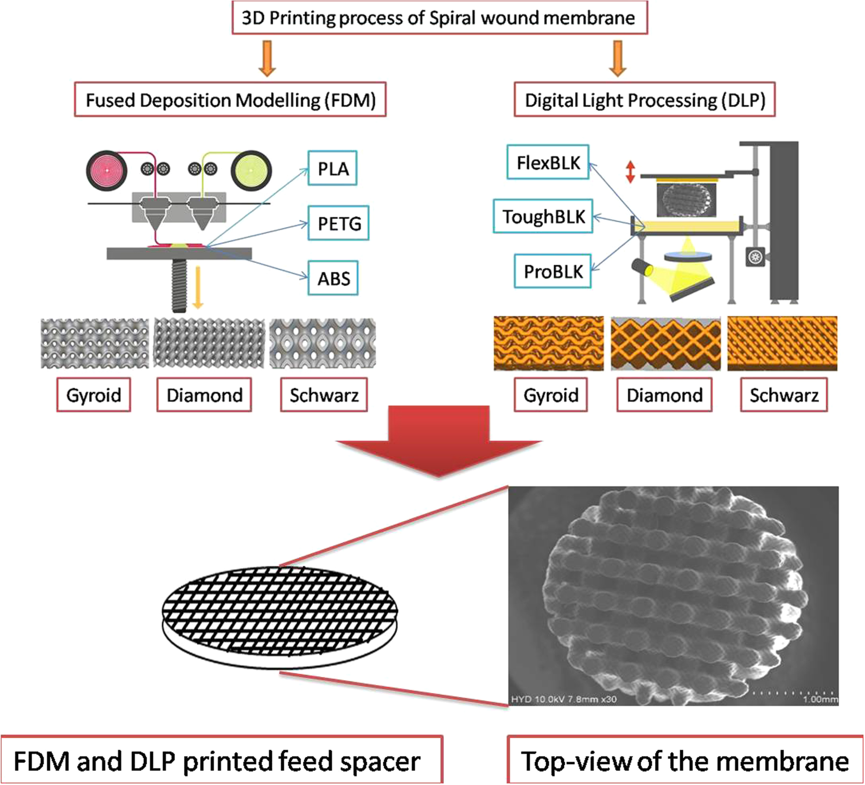 Investigation of micro lattice spiral wound membrane structures ...