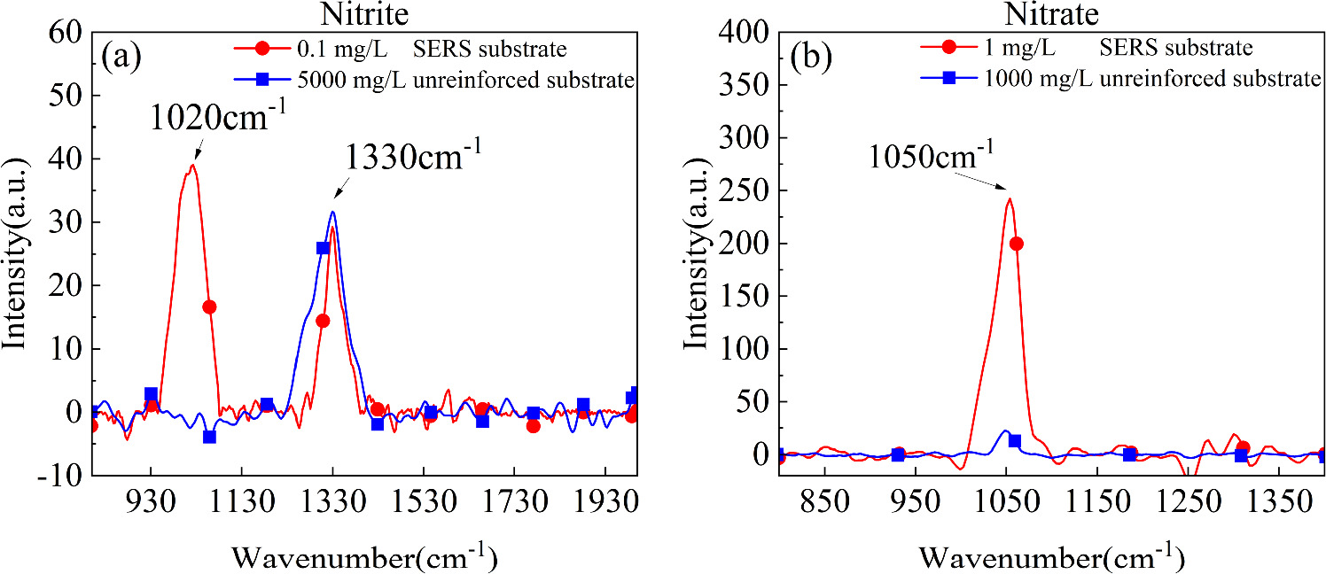 Direct detection of nitrite and nitrate in water on three-dimensional ...